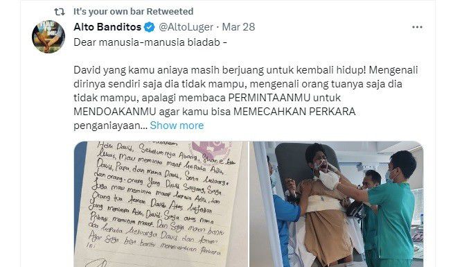 Respon Keluarga David Ozora Terkait Surat Permintaan Maaf Shane Lukas ...